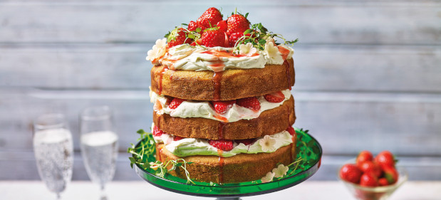 Strawberry & Malted Milk Layer Cake - Bar and Kitchen